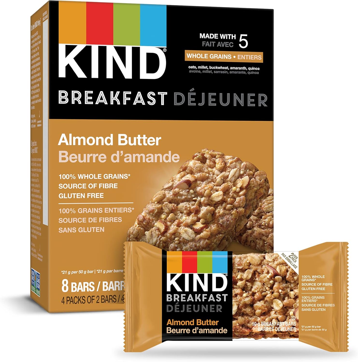 KIND Breakfast Bar, Almond Butter, Gluten Free and Non-GMO