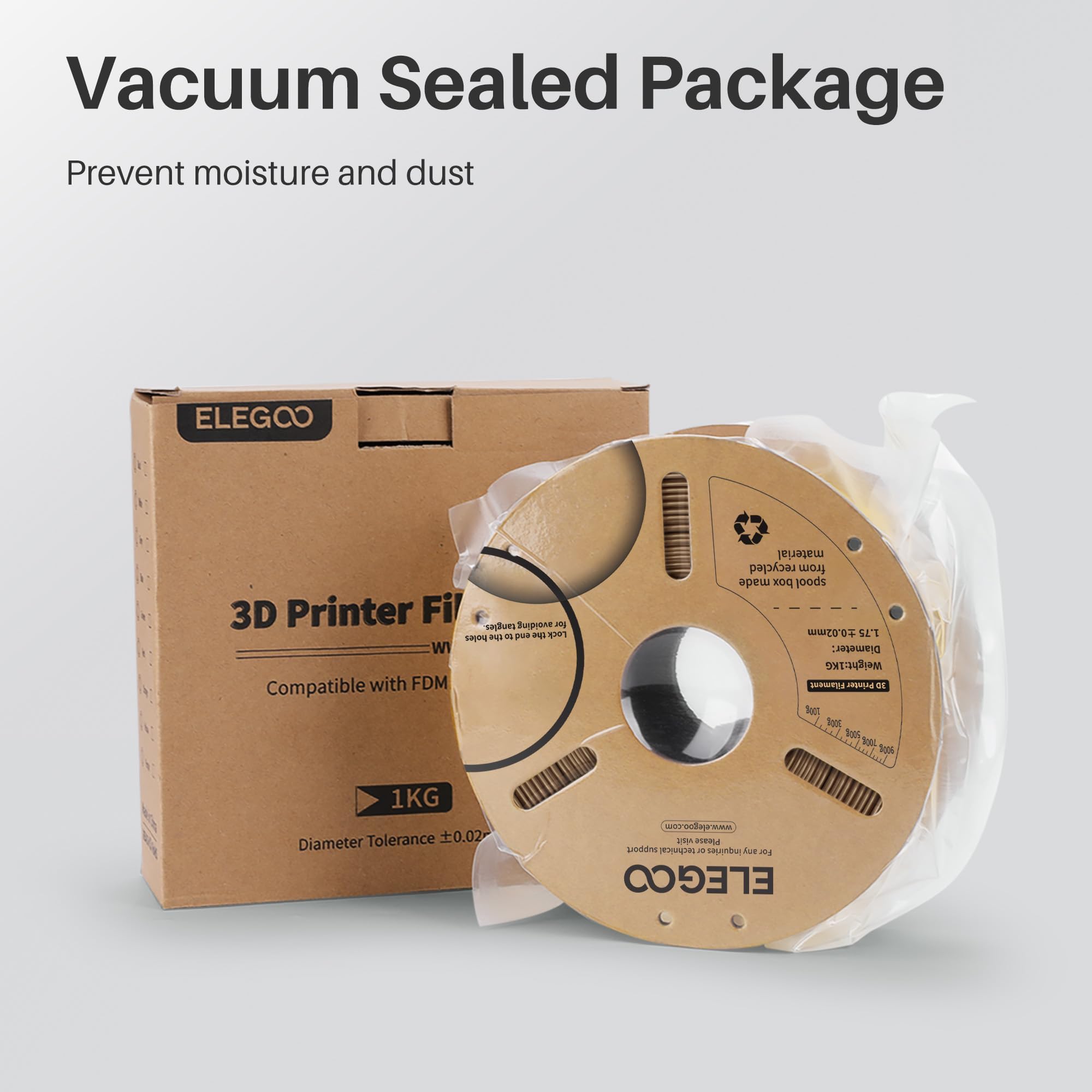 Snapklik.com : ELEGOO Metal PLA Filament 1.75mm Bronze 1KG, Metallic ...