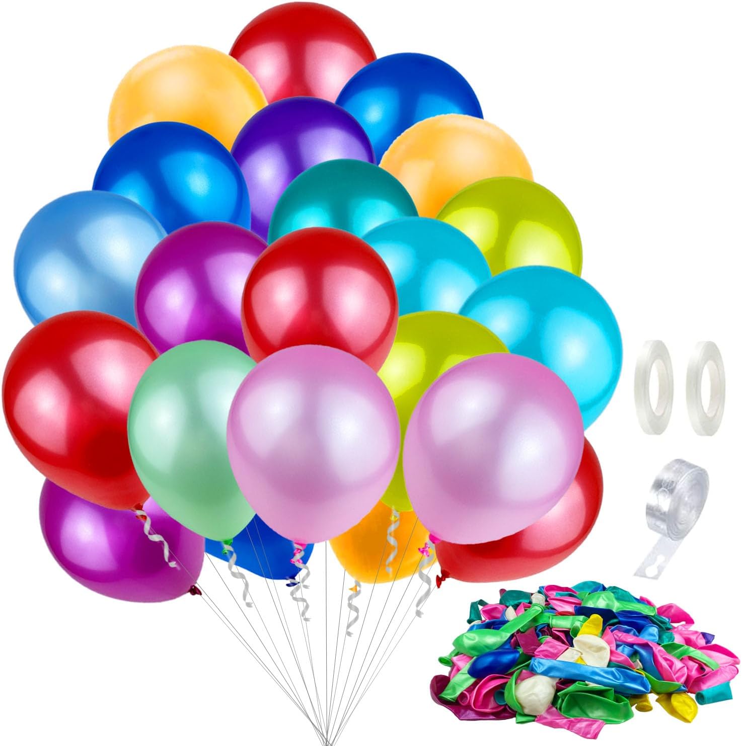 ovtai 200 Stück Luftballon, 25-28cm Bunte Ballons, Naturlatex Bunte ...