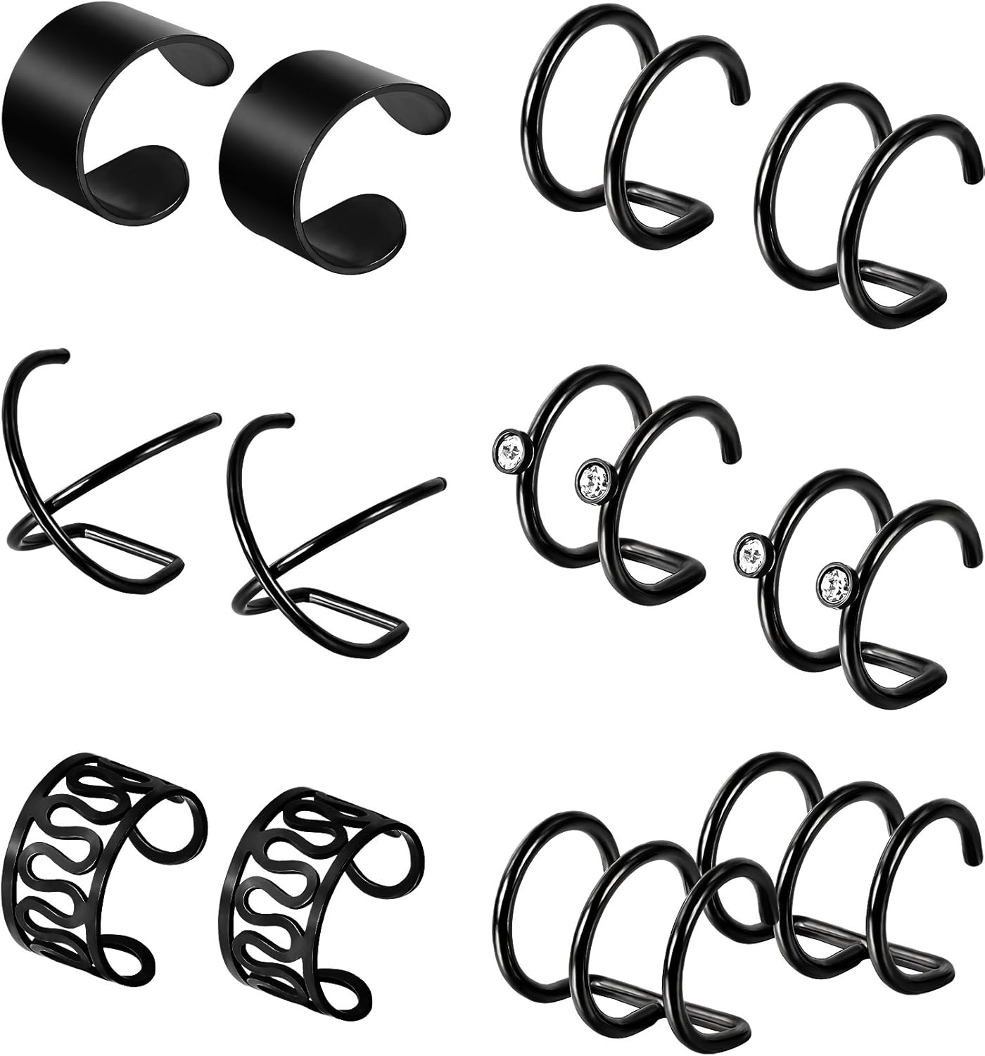 Amazon.com: Hestya 6 Pairs Stainless Steel Ear Clips Non Piercing ...