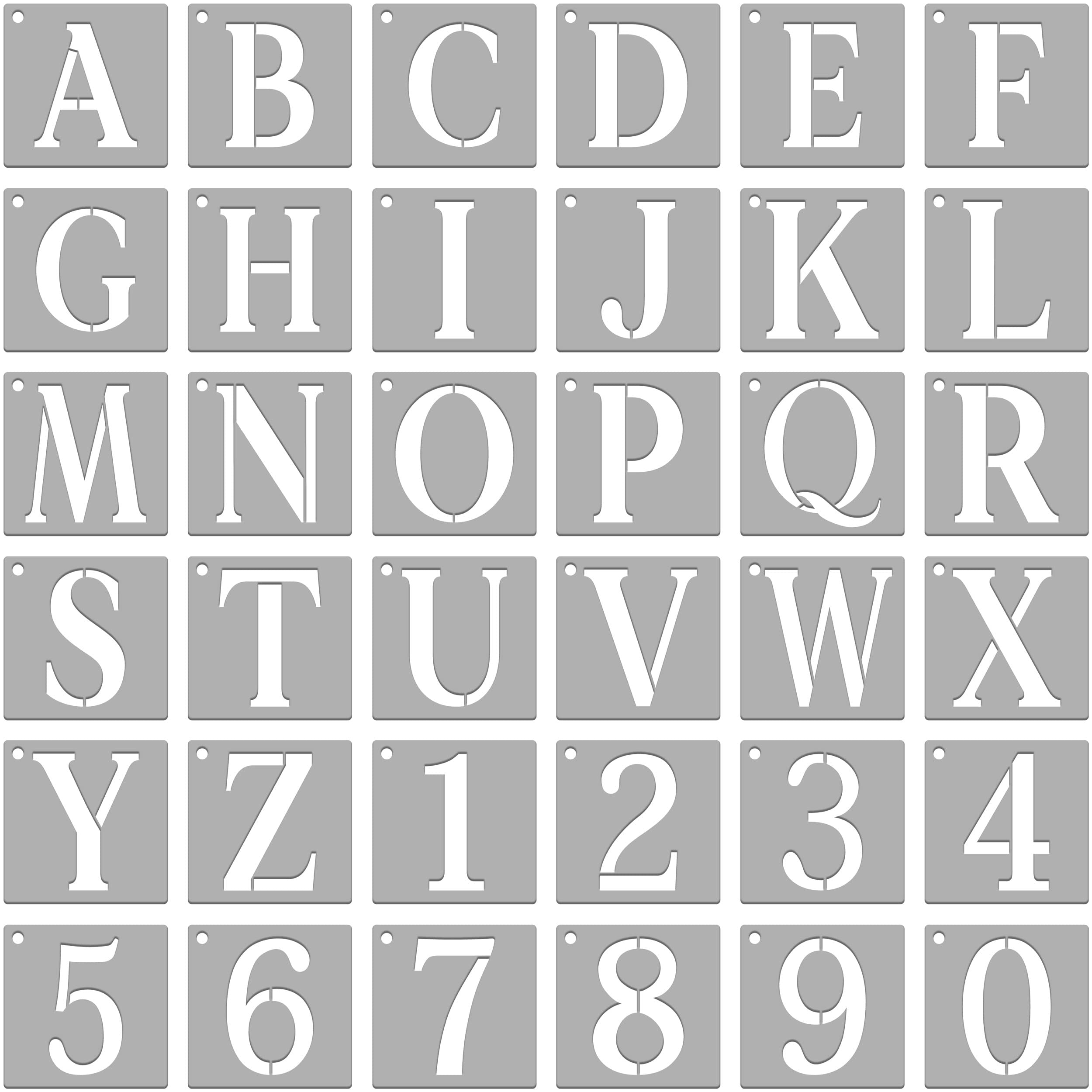 Amazon.com : 36 Pcs Letter Stencils 3 Inches Alphabet Letter Templates ...