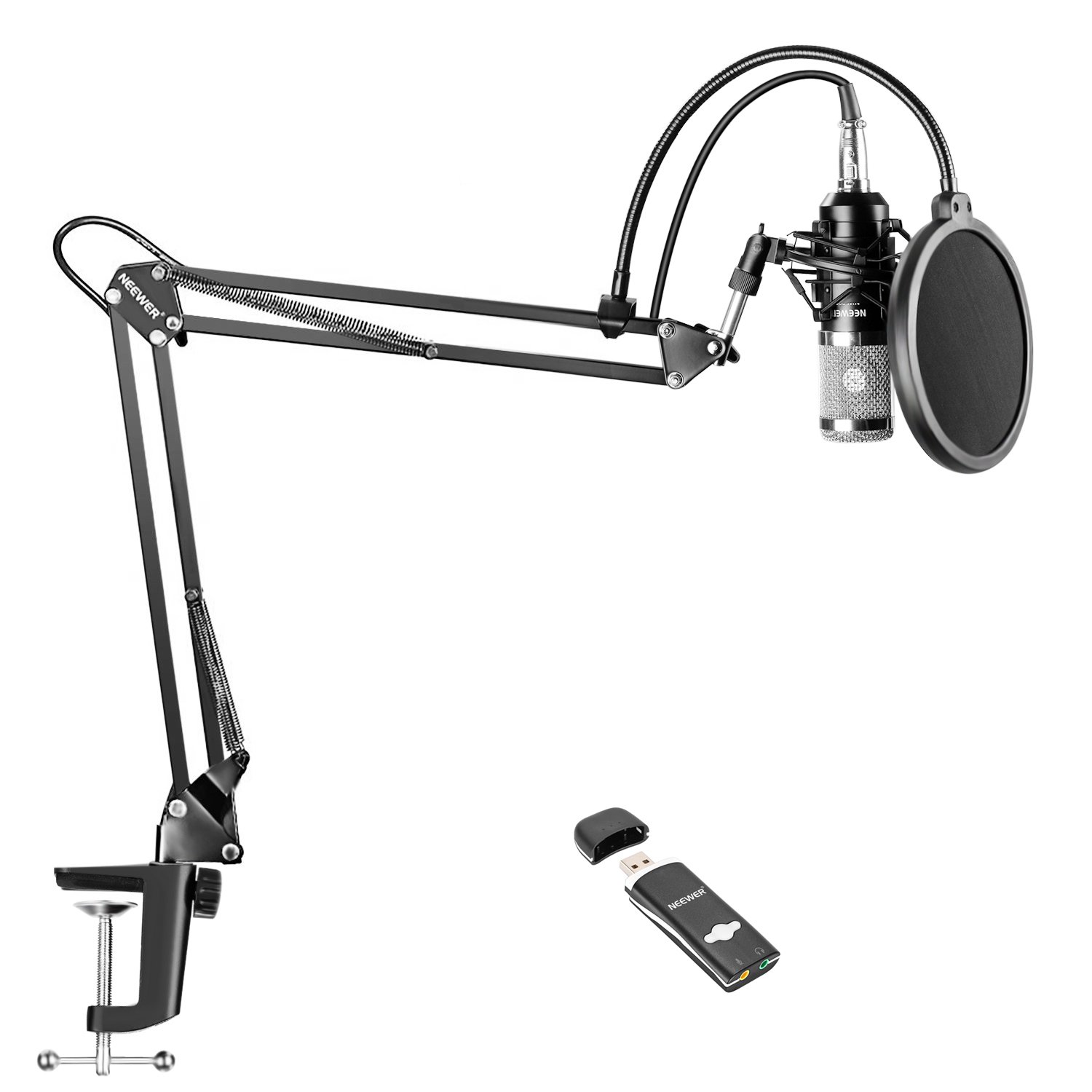 Neewer Pro Condenser Microphone Kit for Studio Recording, Includes: NW ...