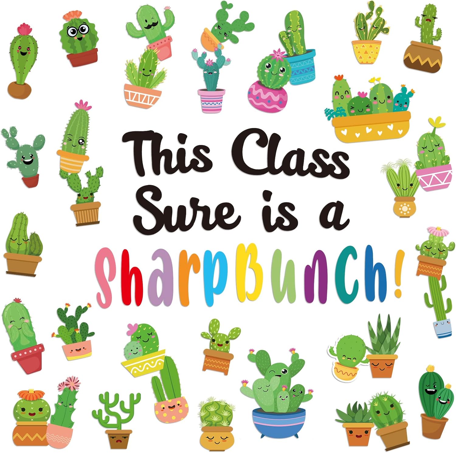 Amazon.com: 58 Pieces Cactus Theme Classroom Bulletin Board Decoration ...