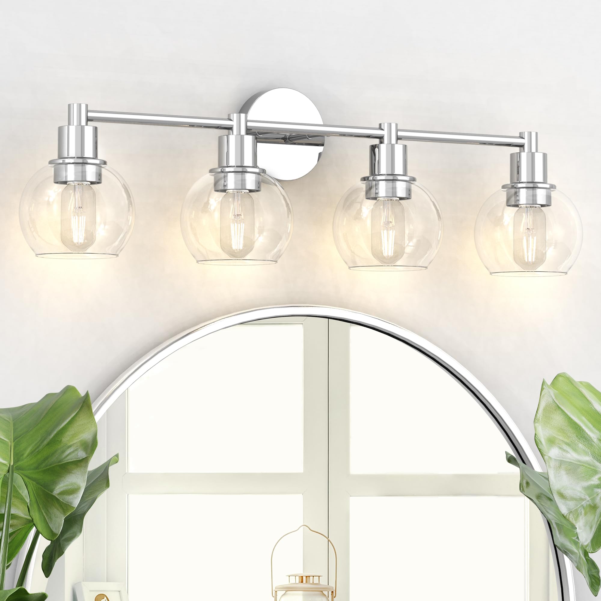Espird 4 Lights Bathroom Vanity Light Fixtures Chrome, Bathroom Lights ...