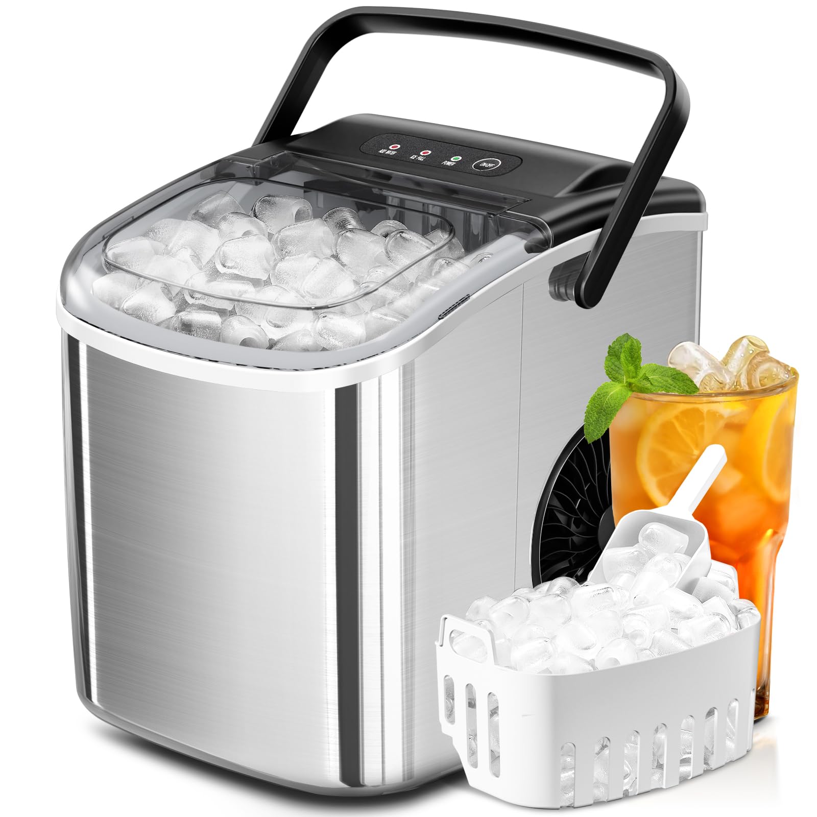 Amazon.com: Ice Makers Countertop with Self-Cleaning, 26.5Lbs/24Hrs, 9 ...