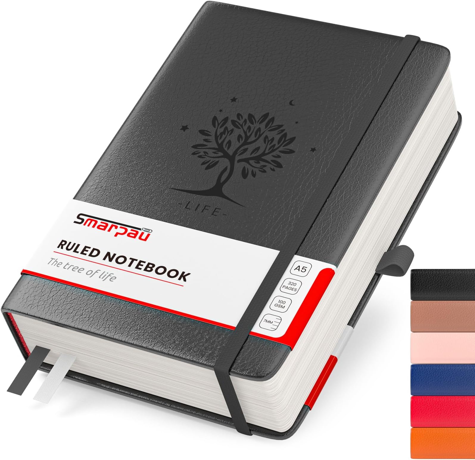 Smarpau Lined Journal Notebook - A5 Thick Notepad Hardcover Journal 320 ...