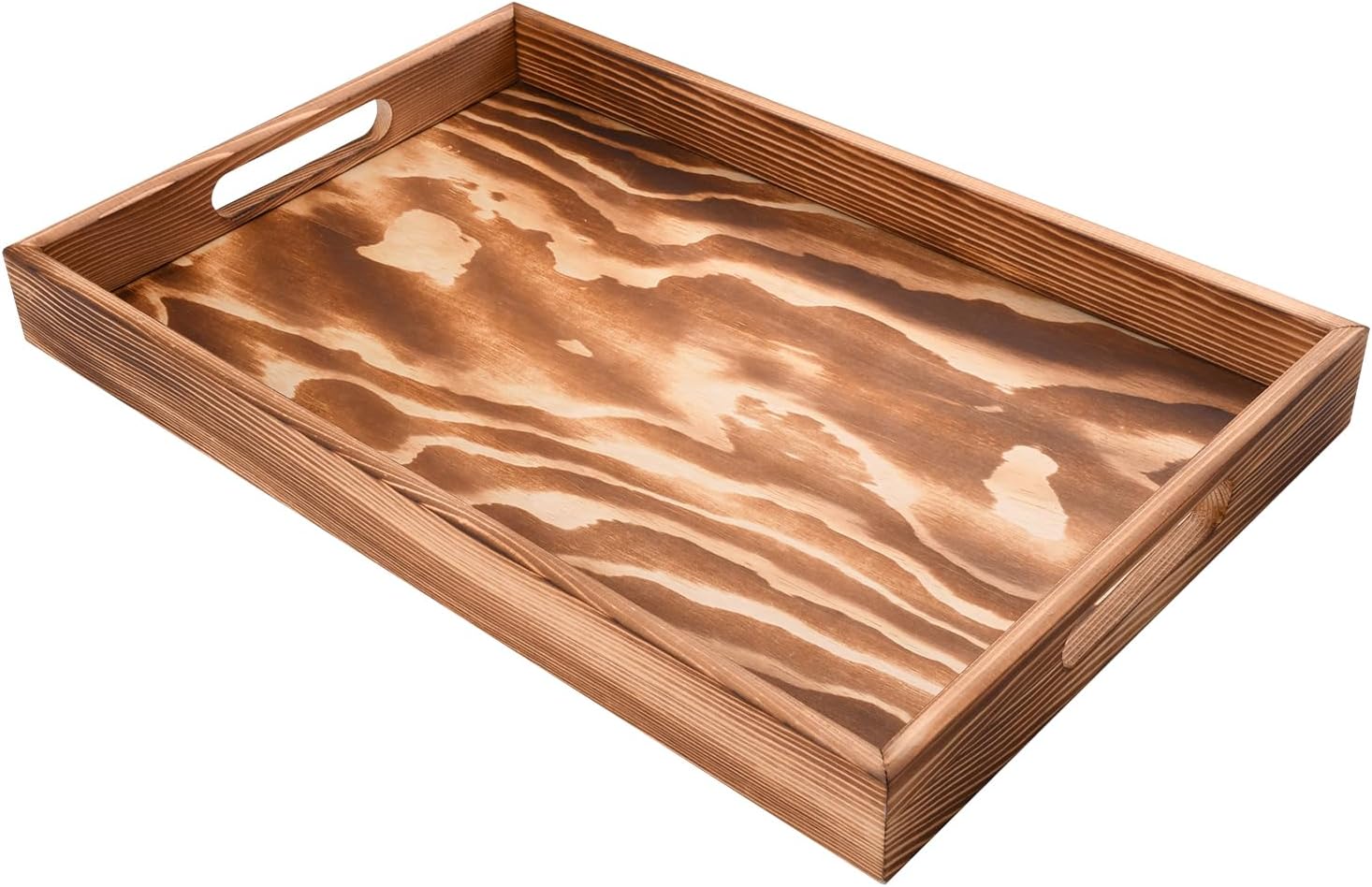 Amazon.com: LorisArm Pine Wood Serving Tray with Handle, 15 x 10 inches ...