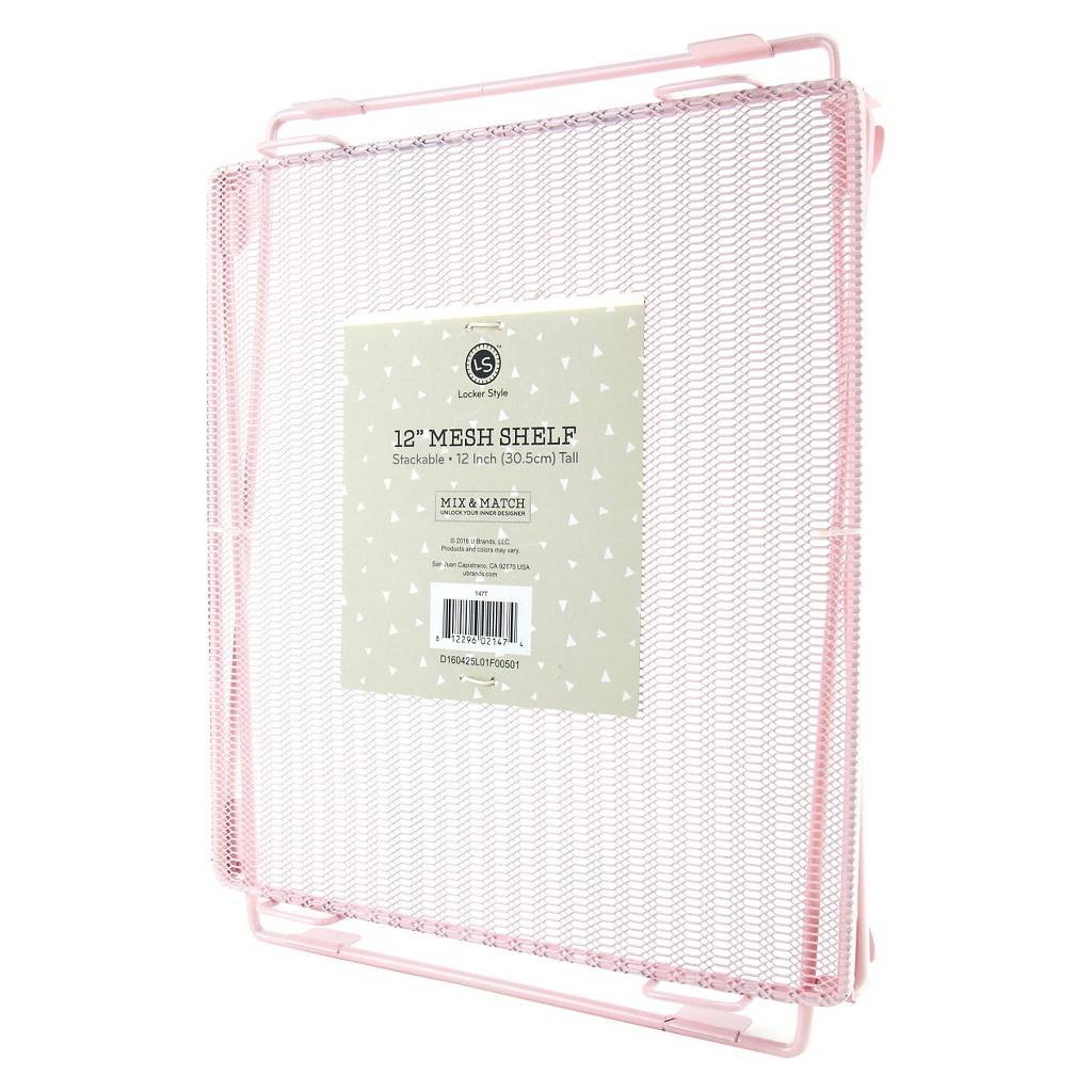 Amazon.com: Locker Style 12" Mesh Shelf, Stackable (Blush) : Office ...