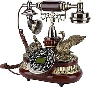 Teléfono Clásico Europeo Antiguo Vintage - Dual FSK/DTMF Teléfono Rotatorio Antiguo Dial ...