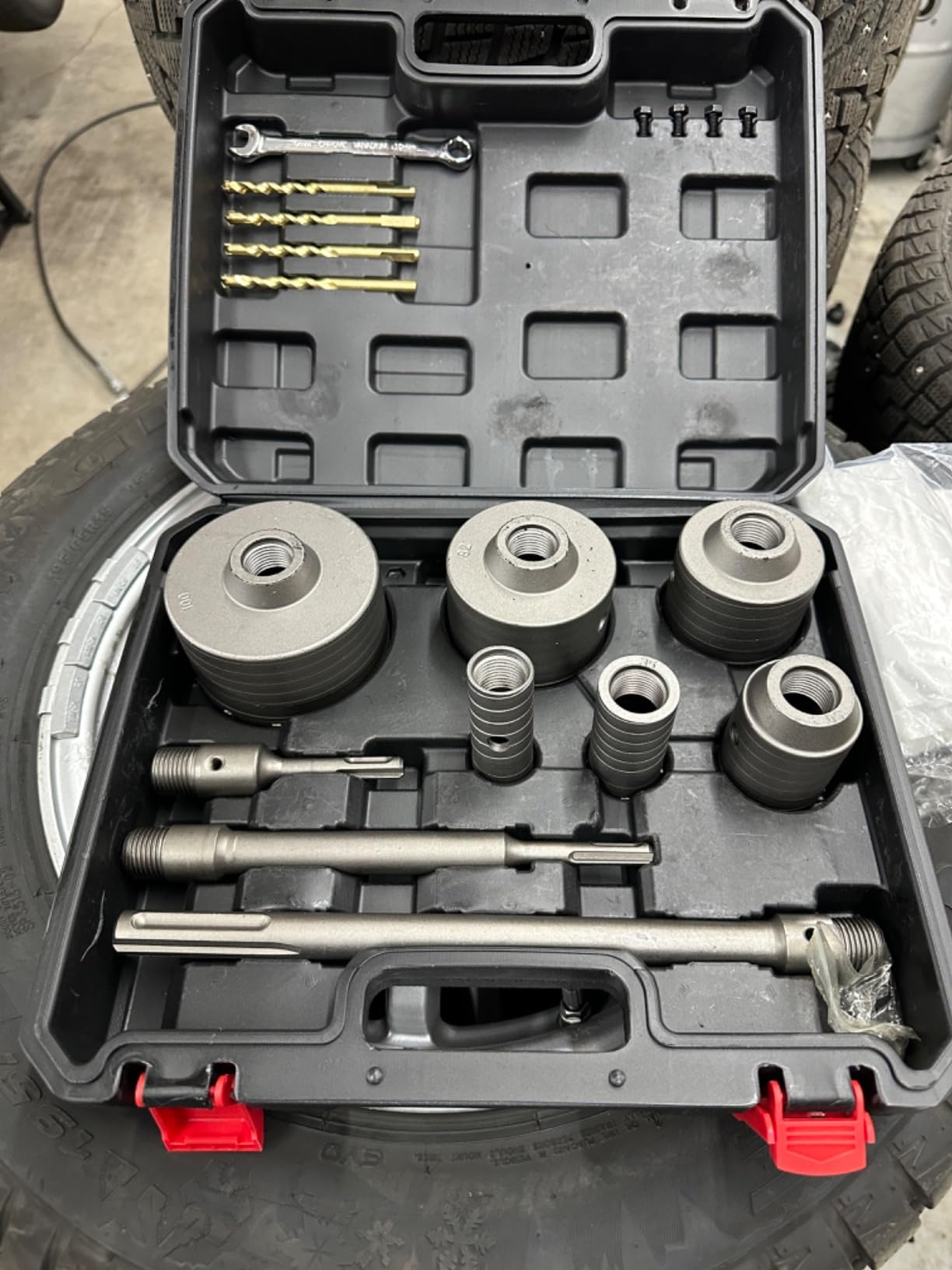 30 35 50 68 82 100mm Concrete Hole Saw Kit, Concrete Hole Saw Set with ...