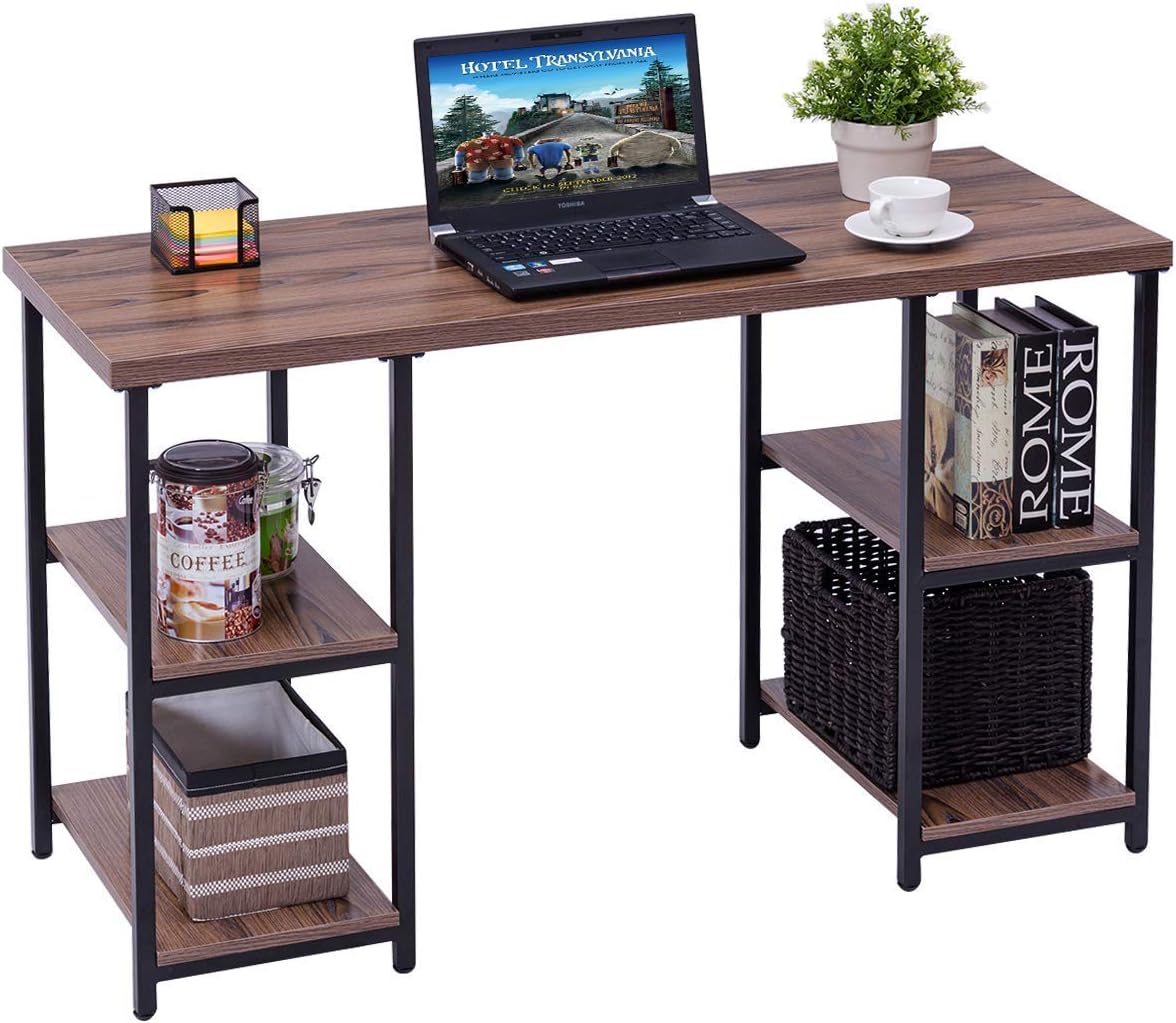 Amazon.com: Tangkula Computer Desk Writing Desk, Simple Compact Home ...