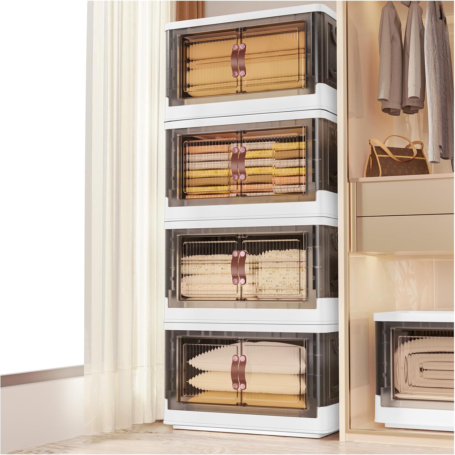 SavvyStor Storage Boxes with Lids - 95L* 4 Pack Large Plastic Storage ...