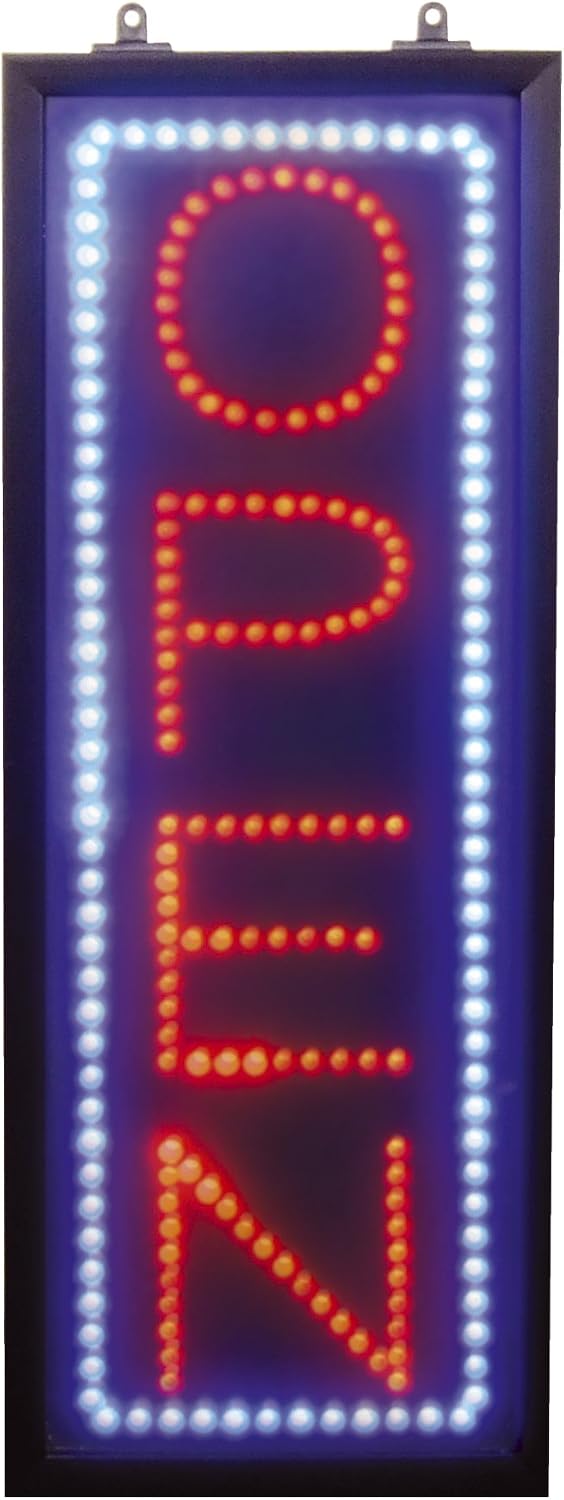 Large Red/blue Static Open Sign (Portrait), Red/blue : Amazon.co.uk ...