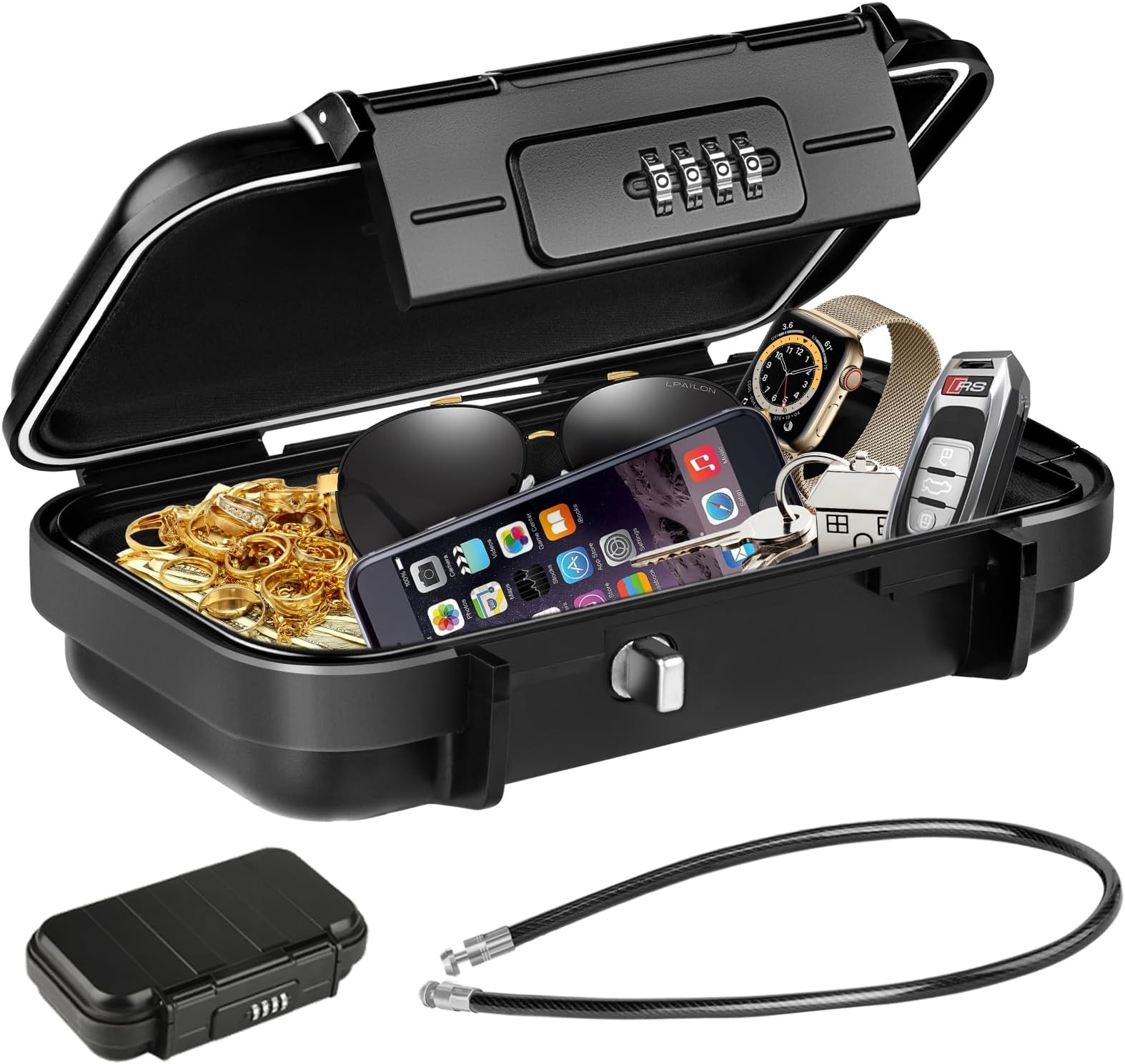 Amazon.com: Portable Key Storage Lock Box,Travel Lockbox Safe with ...