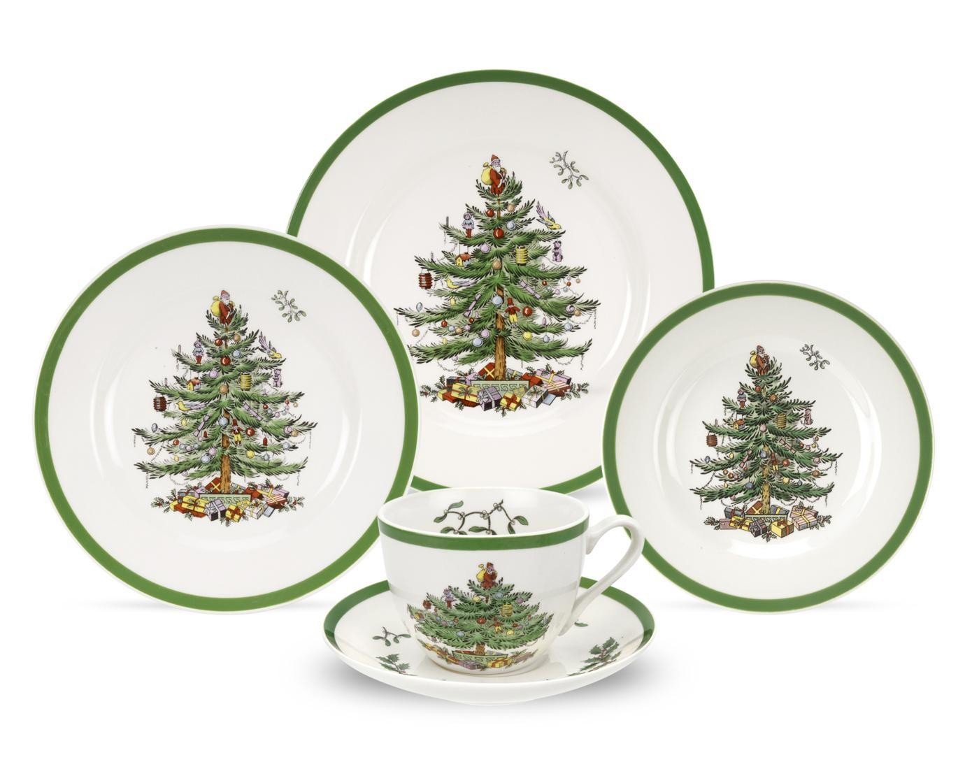Royal Worcester Spode Christmas Tree 5-Pieces Dinnerware Set , Service ...