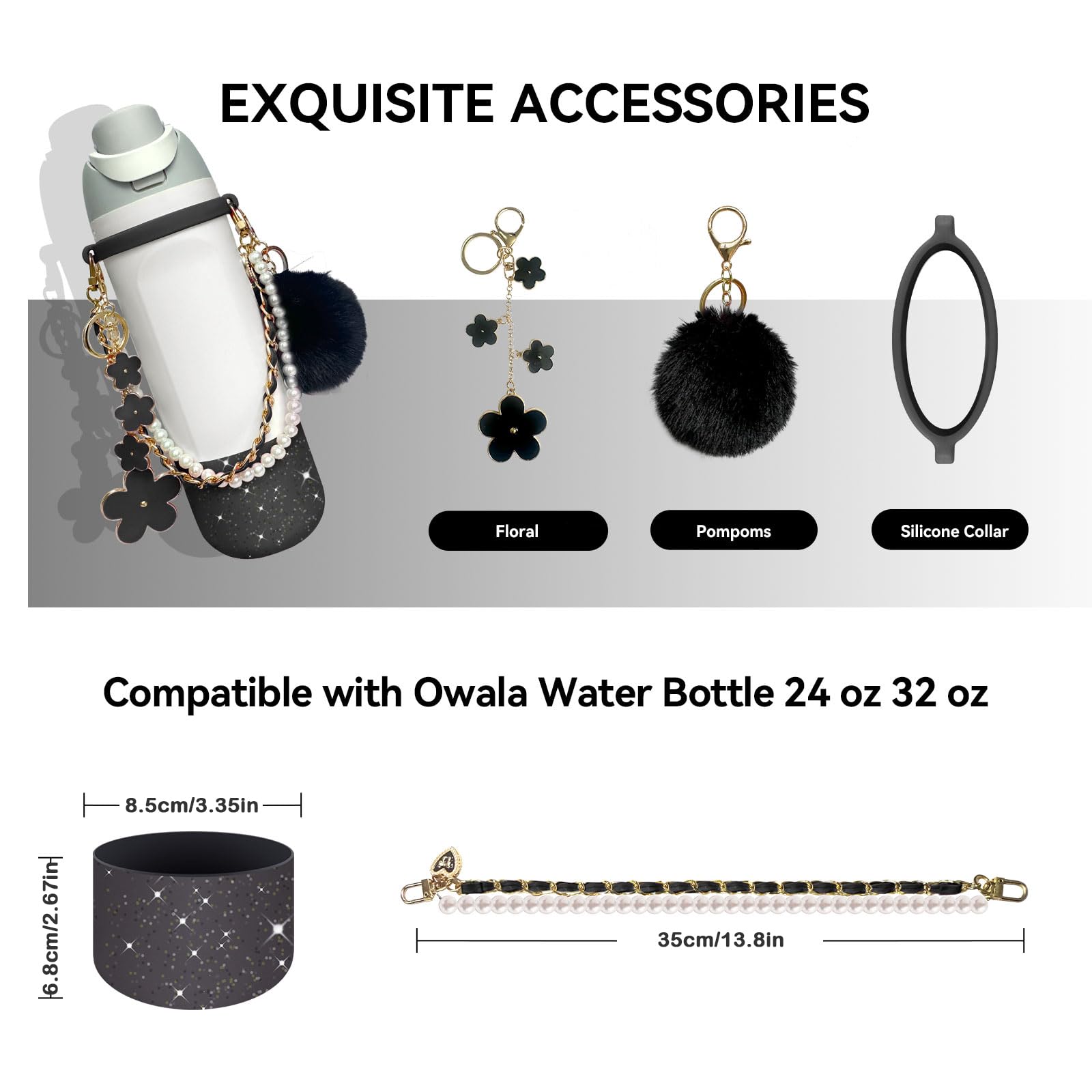 Owala Charms Handle Strap And Charm Set For Owala Water Bottle 24 Oz ...