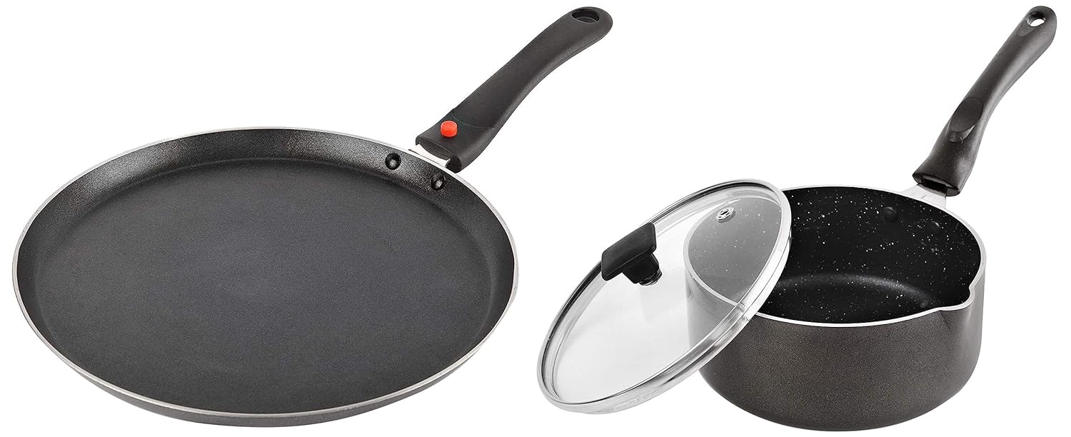 Buy Cello Induction Base Aluminium Non Stick Sauce/Milk Pan, Black, 1 ...