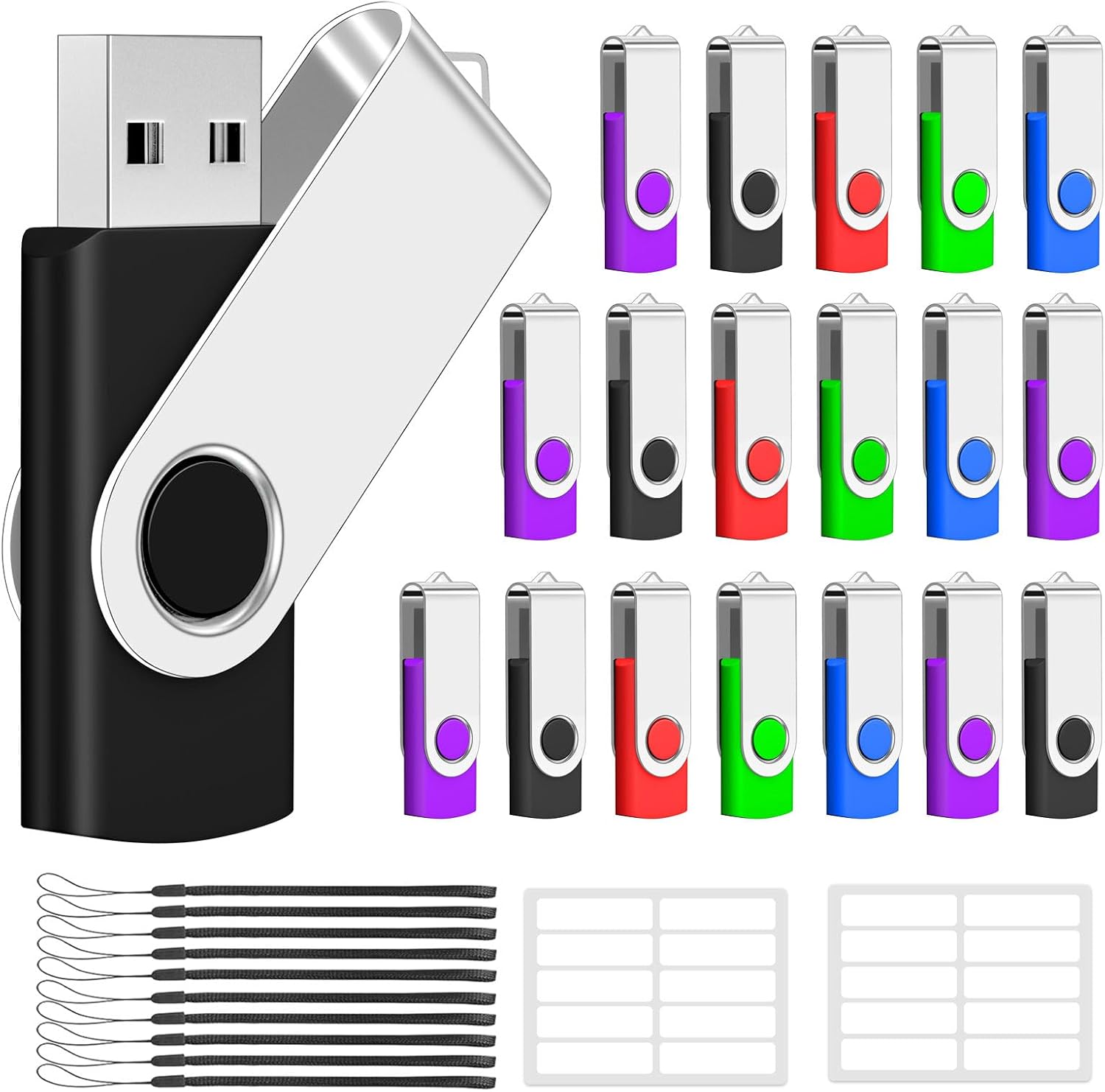 Amazon.com: AreTop 20 Pack 2GB USB Flash Drives Bulk of 2.0 Thumb ...