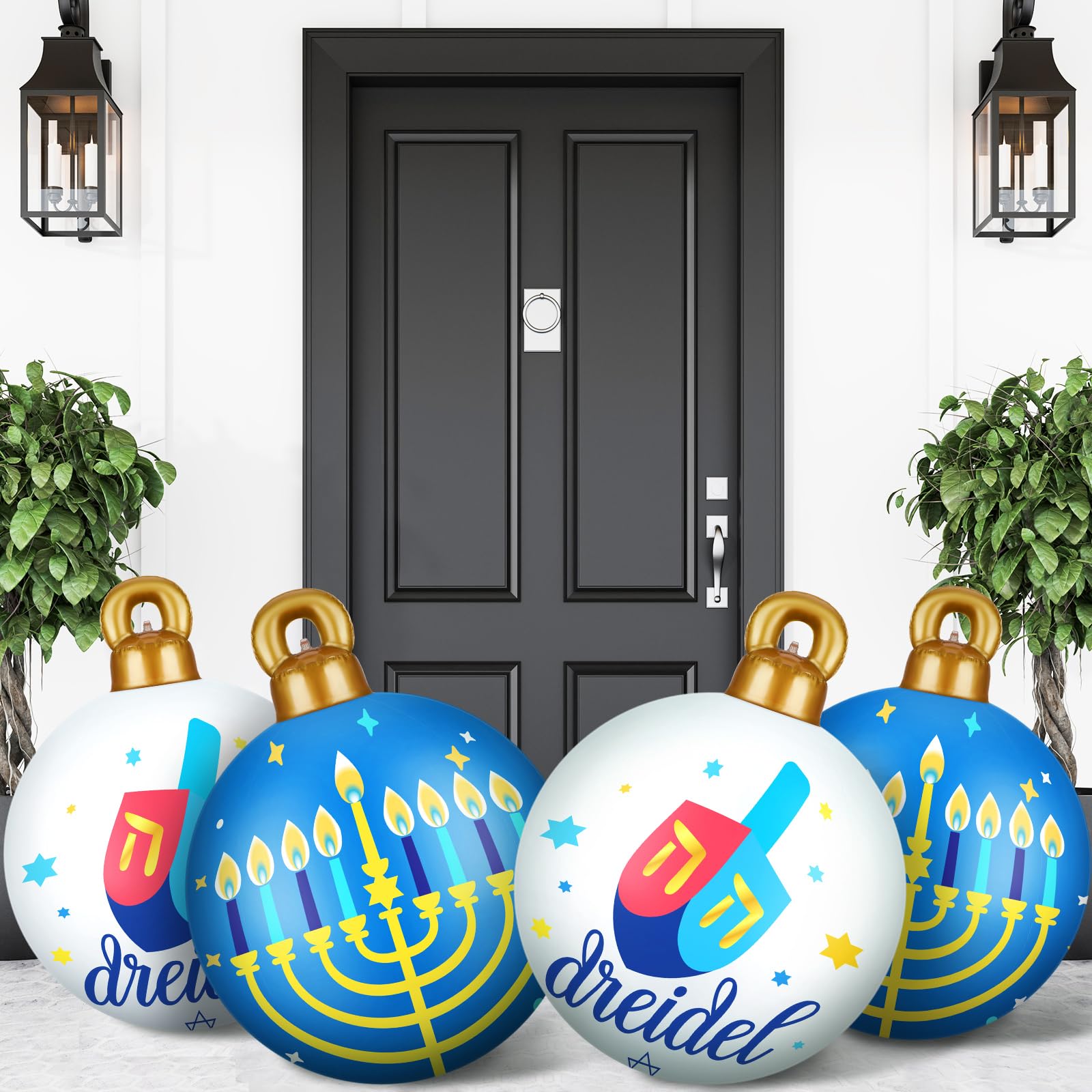 Amazon.com: Jetec 4 Pcs 24 Inch Large Hanukkah Inflatable PVC Ball ...