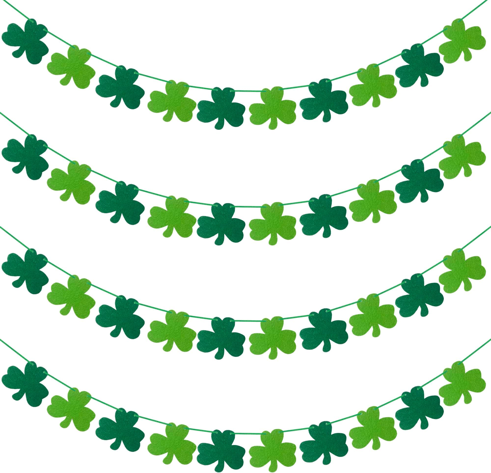 Amazon.com: JOZON 3 Pack Felt Shamrock Banner St. Patrick's Day Banner ...