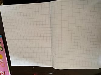 Math Notebook 1/2 Inch Squares: Lined Graph Paper Composition Notebook ...