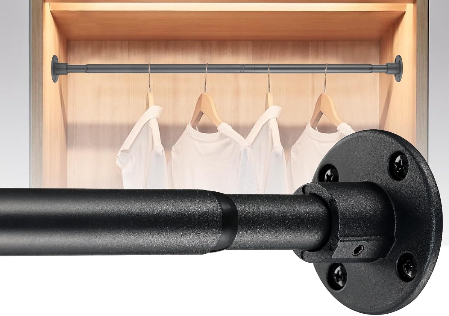Amazon.com: Closet Rod for Hanging Clothes, Tension Rod for Closet 29 ...