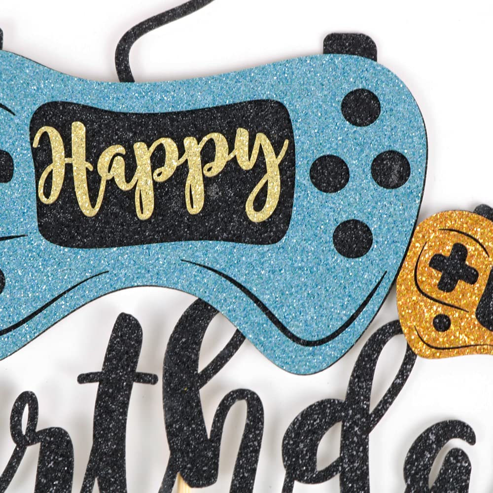 Snapklik.com : Video Game Cake Topper Glitter Game Controller Happy ...