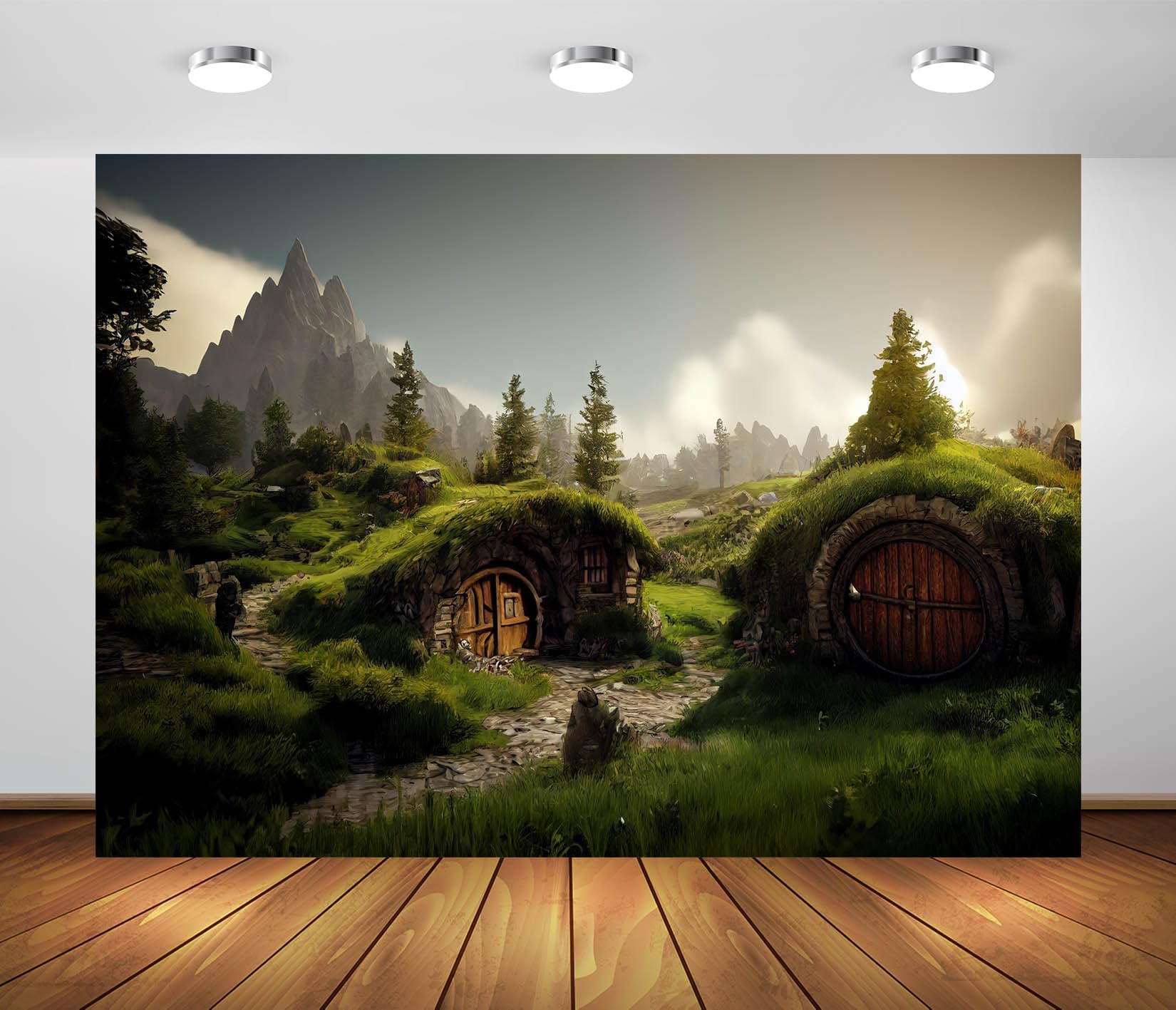 Amazon.com : BELECO 7x5ft Fabric Hobbit Backdrop Medieval Hobbit ...
