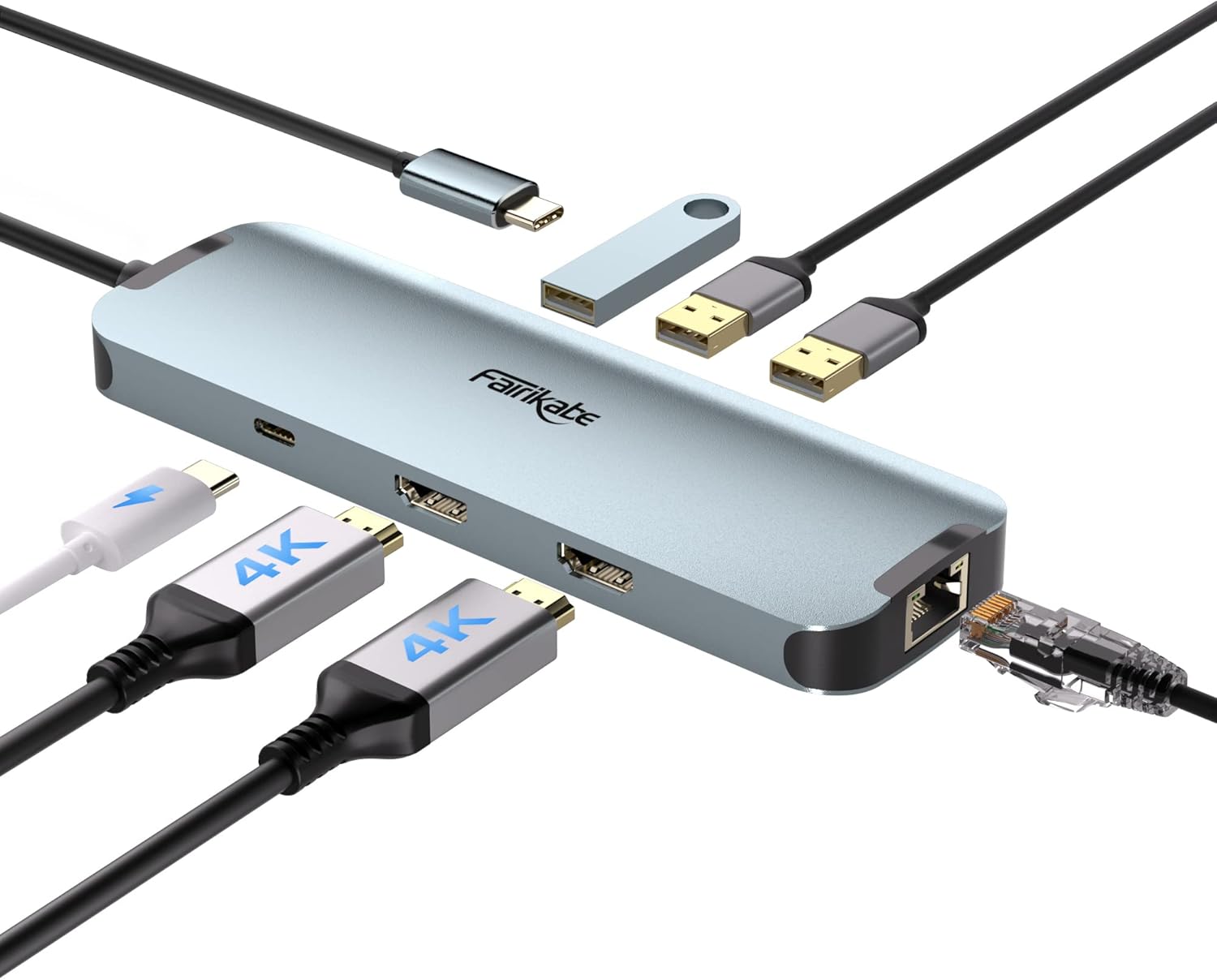 Amazon.com: USB C Hub Docking Station Dual Monitor, USB C to HDMI 4K ...