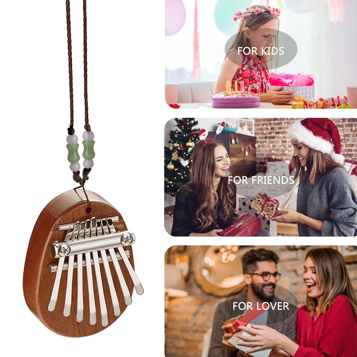 Snapklik.com : Mini Kalimba 8 Keys Thumb Portable Piano Portable ...