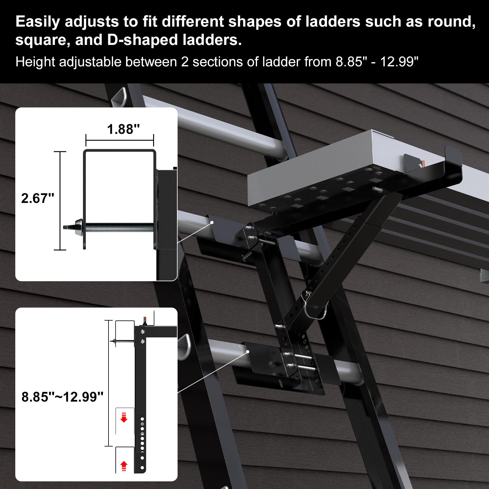 Snapklik.com : New Upgraded Adjustable Ladder Jacks 2 Pack For ...
