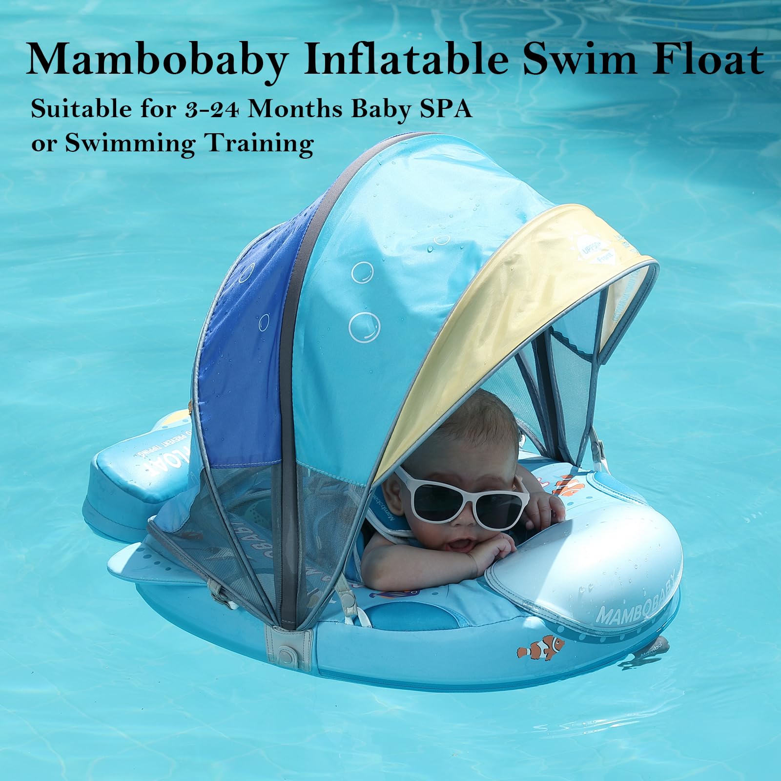 2024 New Mambobaby Float, Baby Floats with Canopy for Waist Swimming ...