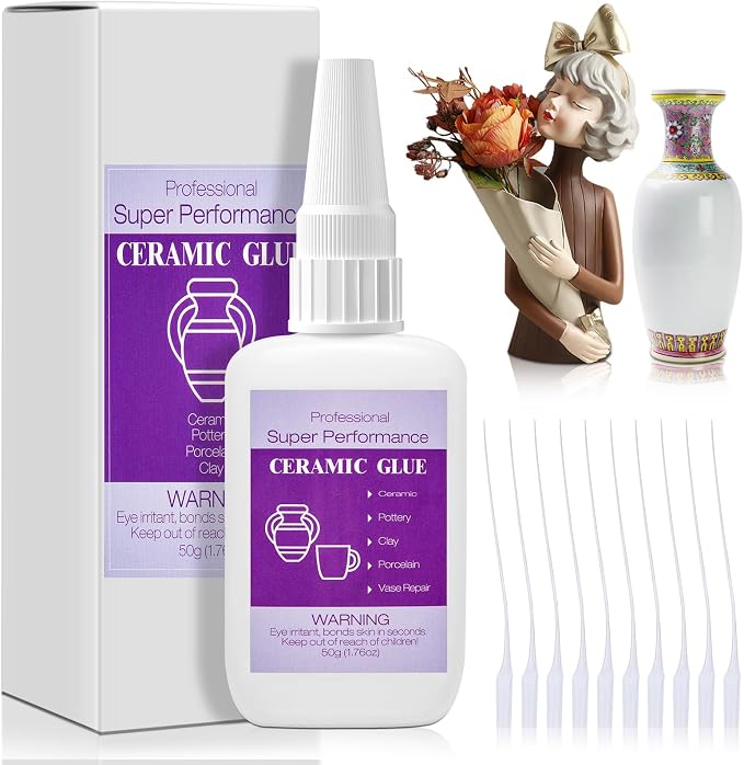 50g Ceramic Glue with Nozzle, Instant Strong Adhesive Glue Fast Drying ...