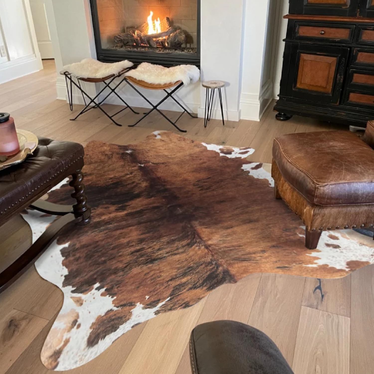 Amazon.com: Tumbleweed Velvet Brindle Synthetic Cowhide Rug - Luxurious ...