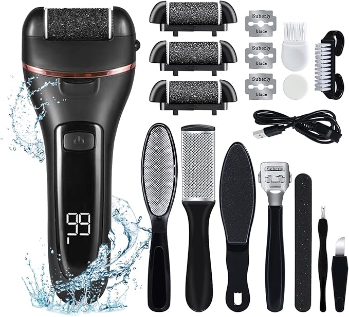 KMYC Electric Foot File, Rechargeable Callus Remover Scraper with ...