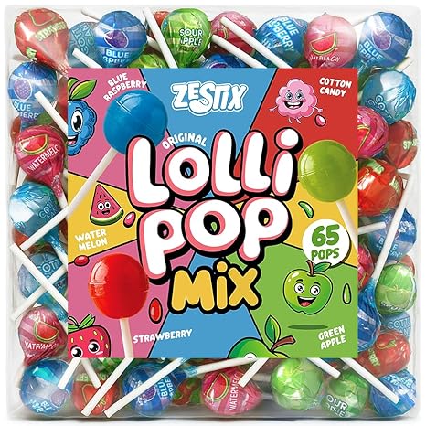 Amazon.com : Original Lollipops Mix – 65 Count Bulk Candy Pack ...