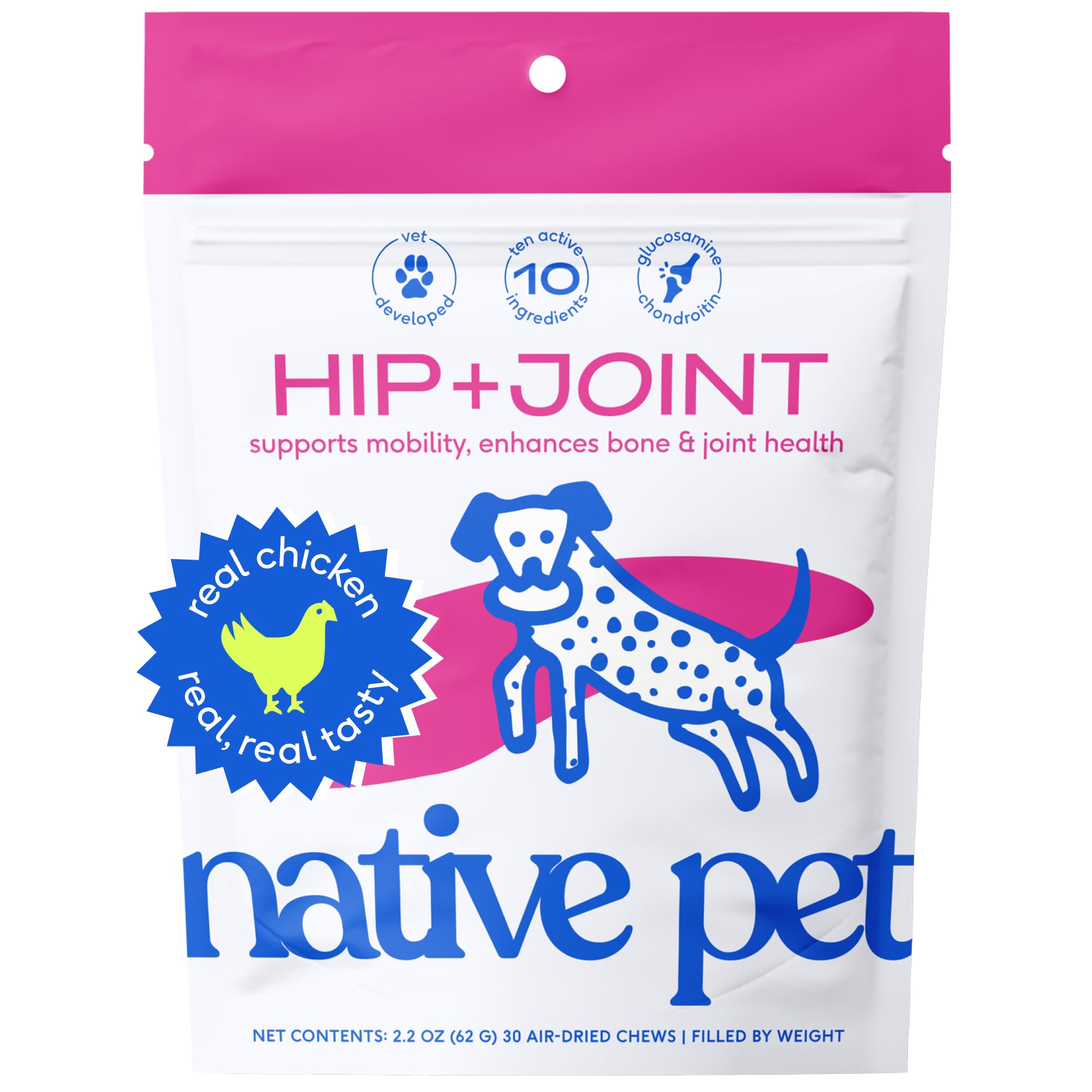 Amazon.com : Native Pet Hip & Joint Chews for Dogs - 120 Chews - Dog ...