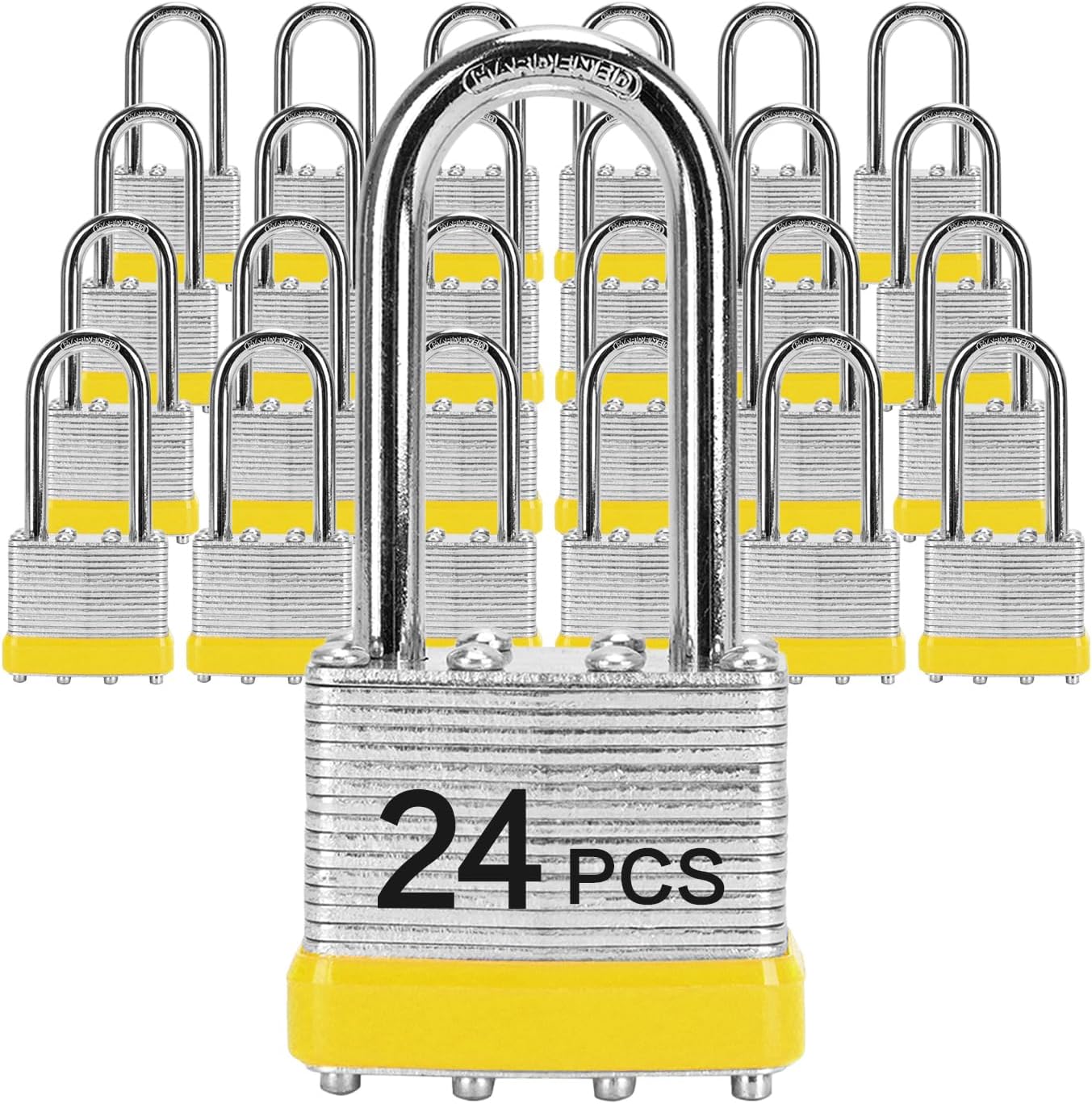 Lion Locks 24 Keyed Alike Padlocks with 2" Long Shackle, 48 Keys ...