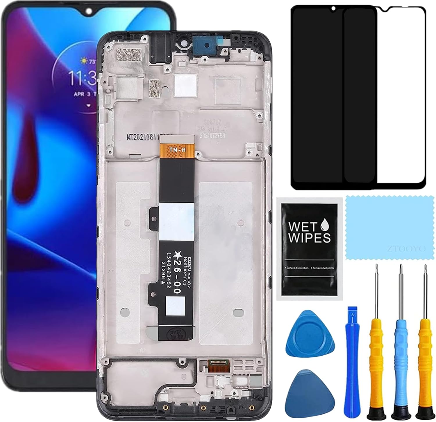 Amazon.com: for Motorola G Pure Screen Replacement with Frame for Moto ...