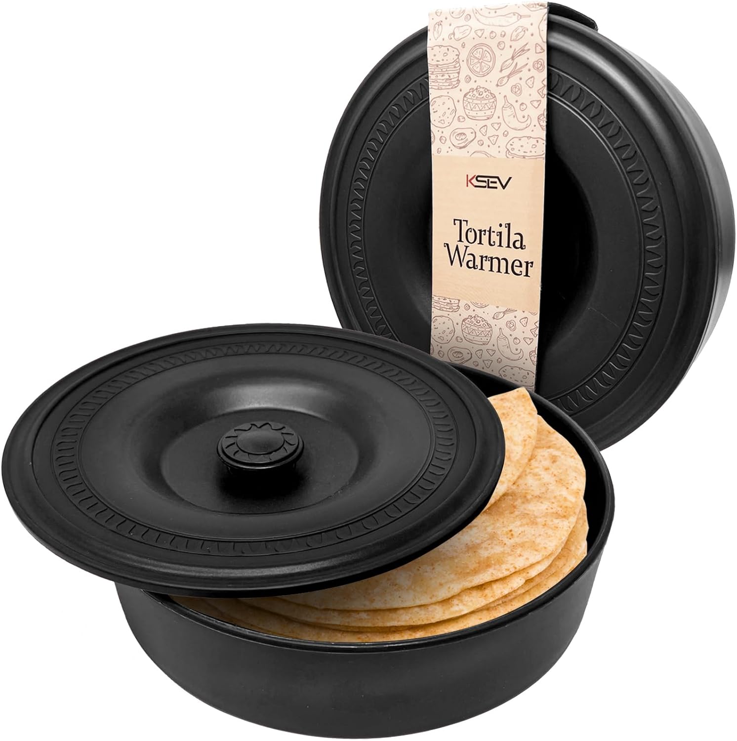 Amazon.com: KSEV Tortilla Warmer Insulated Container with Lid (8.5" x 2 ...