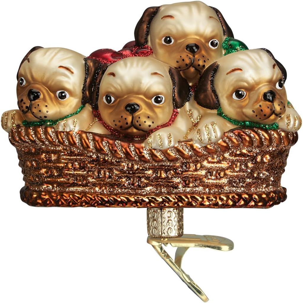 Amazon.com: Old World Christmas Pile Of Puggles Glass Blown Ornament ...