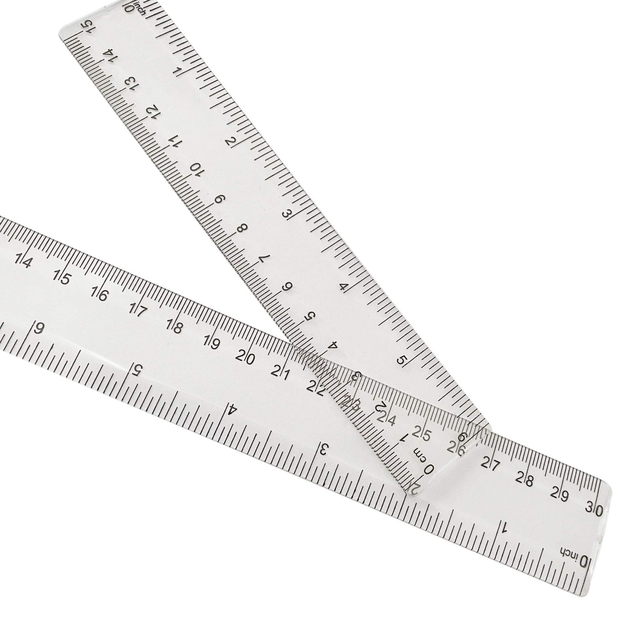 Buy 2 Pack Plastic Ruler Straight Ruler Clear See Through Measuring