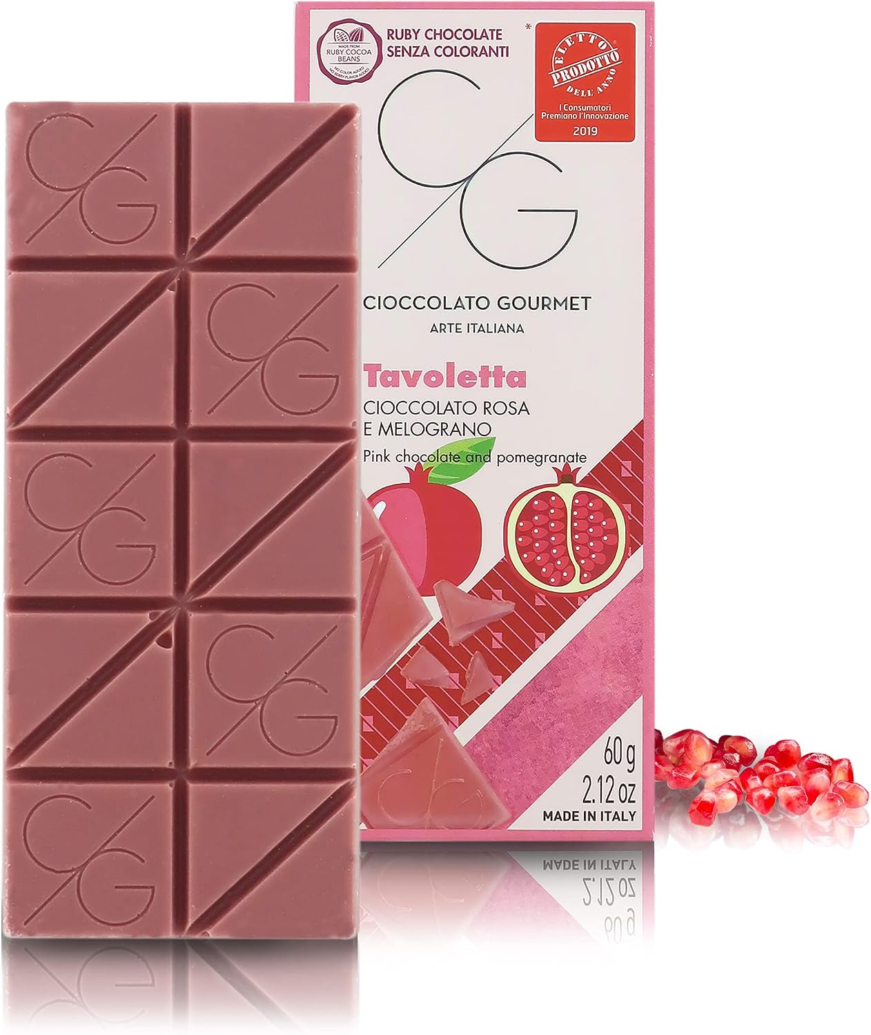 Amazon.com: CG Gourmet Chocolate Bar, Pomegranate-Flavoured Ruby Pink ...