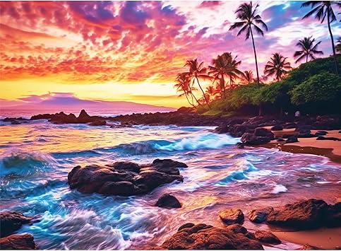 Amazon.com: 500 Piece Beach Puzzle for Adults-Sunset Puzzle | Recycled ...