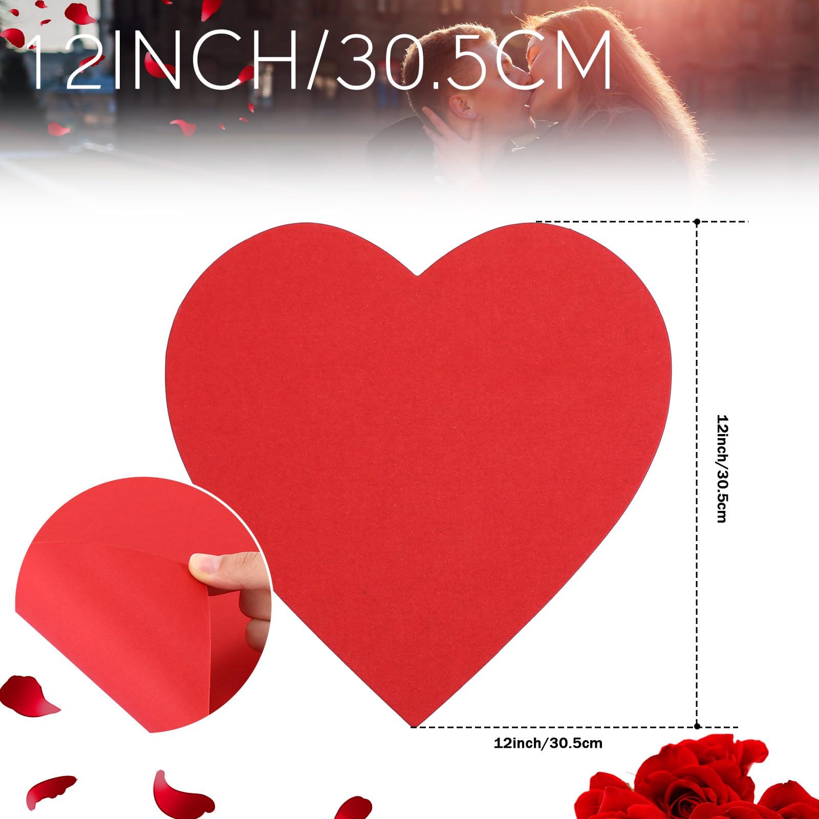 Snapklik.com : 120 Pcs 12 Inch Large Heart Paper Cutouts Red Heart ...