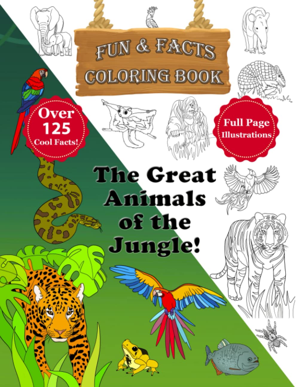 Buy The Great Animals of the Jungle! – Fun & Facts Coloring Book: 30 ...
