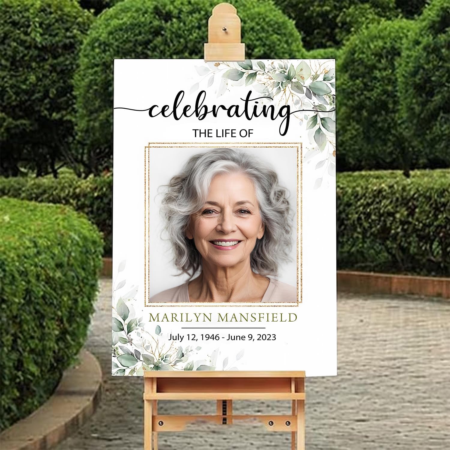 Amazon.com : Greenery Funeral Welcome Sign, Memorial Welcome Sign ...