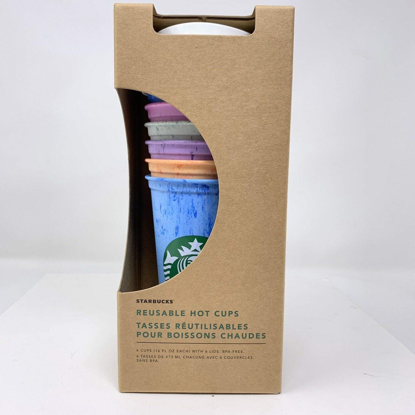 Amazon.com: Starbucks Reusable Hot Cup Collection Pack Of 6 W/Lids 16 ...