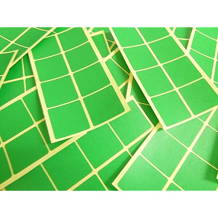 Large 51mm Square Mid Green Colour Code Stickers, 50 Self-Adhesive ...