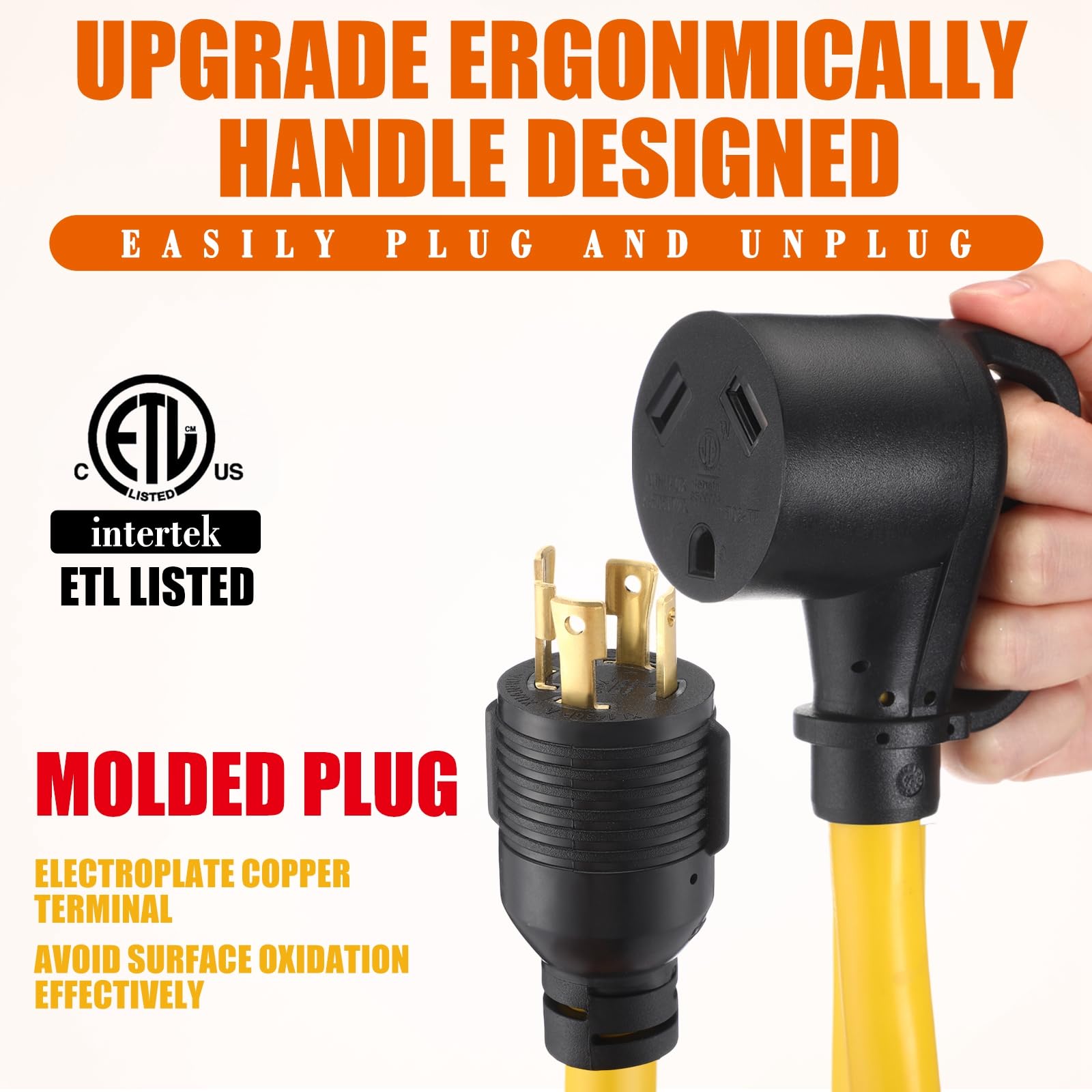 Snapklik.com : NEMA L14-30P To TT-30R 30Amp RV Generator Adapter Cord ...